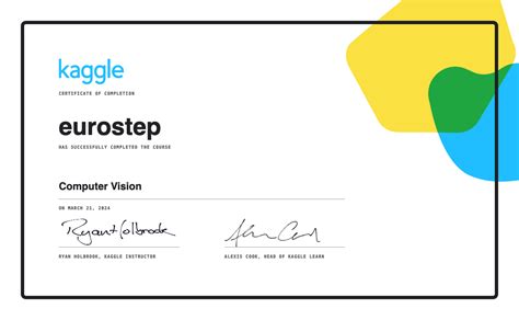 eurostep completed the computer vision course on kaggle