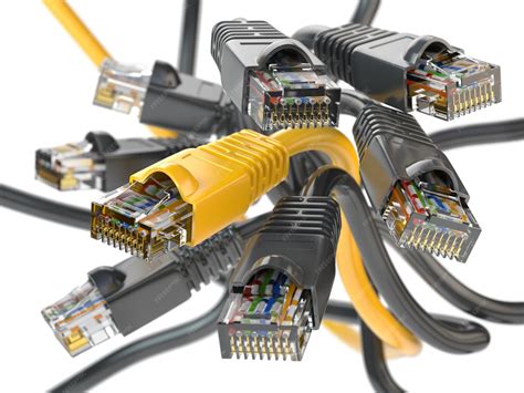 Premium Photo Computer Network Lan Cables Rj45 Iternet Connections