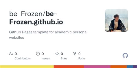 Github Be Frozen Be Github Pages Template For Academic Personal Websites