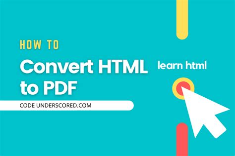 how to convert html to pdf code underscored