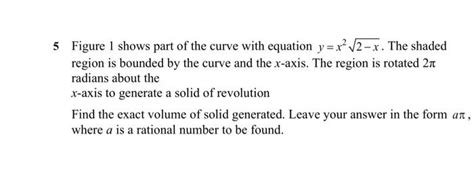 Solved 5 Figure 1 Shows Part Of The Curve With Equation Y Chegg Com