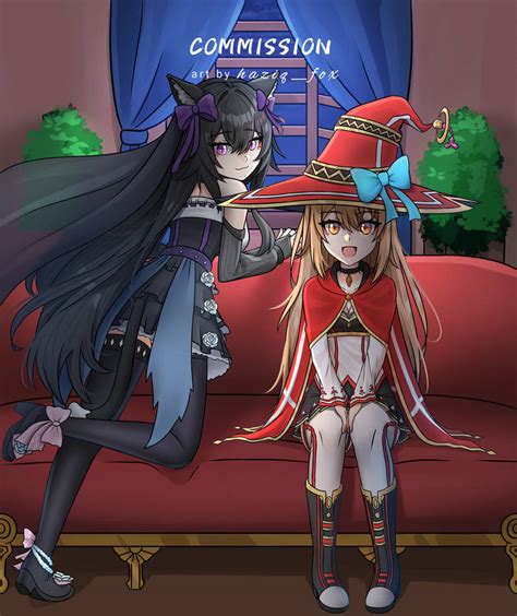 Commission Cat Girl And The Blonde Witch By Haziqfox On Deviantart