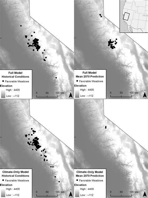 Locations Predicted By Boosted Regression Tree Models That Include
