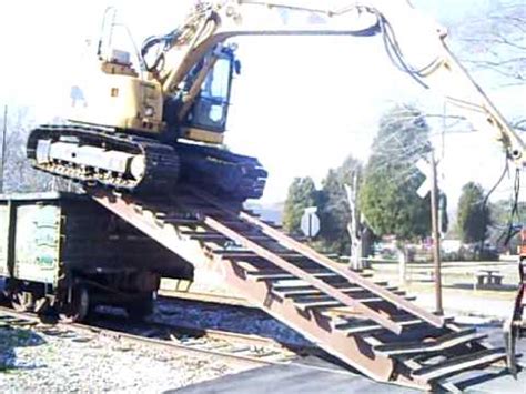 Unloading Excavator Off Train Car YouTube