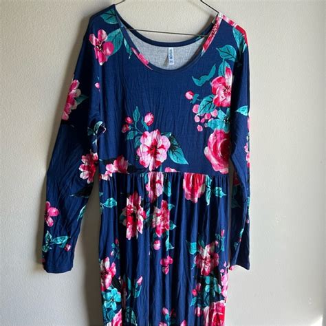 Dresses Blue Floral Maxi Dress Long Sleeve Poshmark