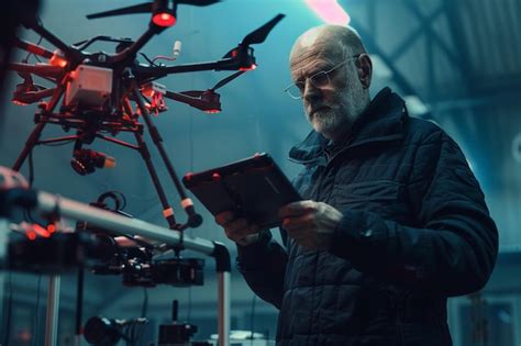 Premium Photo The Scientist Programming The Drones To Communicat