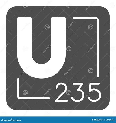 Radioactive Element Uranium 235 Solid Icon Atomic Energy Concept Vector Graphics Uranium