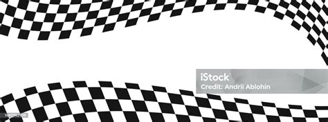인종 깃발을 흔들며 배경을 카피스페이스로 한다 모토크로스 랠리 스포츠카 경쟁 벽지 뒤틀린 흑백 사각형 패턴입니다 체크 무늬 와인딩 텍스처 걸레에 대한 스톡 벡터 아트 및