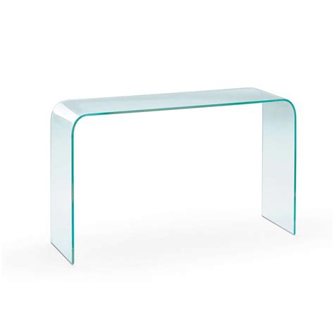Glass Console Table Curved Glass Console Tables Klarity
