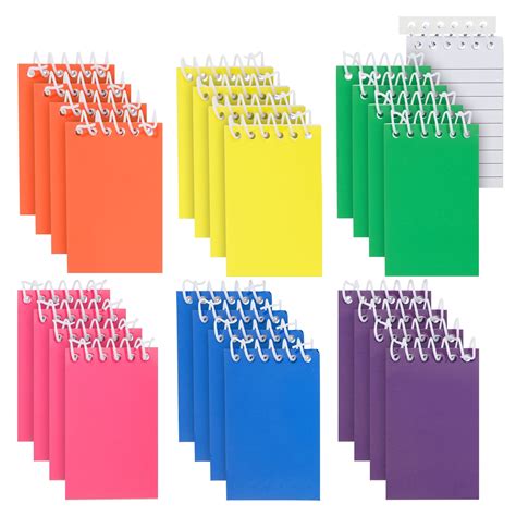 Blue Panda Mini Notepads 6 Rainbow Colors 225x35 Spiral Bulk For