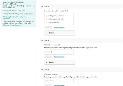 Solved Part A In What Direction Is This Wave Traveling A Chegg Com