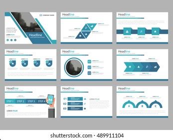 Blue Abstract Presentation Templates Infographic Elements Stock Vector