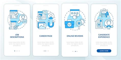Premium Vector Recruitment Blue Onboarding Mobile App Screen