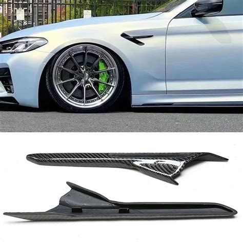 실제 탄소 섬유 사이드 펜더 스티커 핀 에어 벤트 트림 장식 자동차 부품 Bmw F90 M5 2018 2022 2 개 Aliexpress