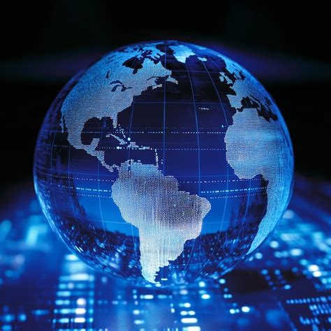Globe And Binary Code On A Dark Background Globalization Concept Premium Ai Generated Image