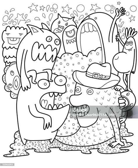 손으로 그린 일러스트레이션 몬스터 낙서 손으로 그린 만화 괴물 일러스트레이션 만화 군중 낙서 손으로 그린 낙서 스타일 귀여운에 대한 스톡 벡터 아트 및 기타 이미지 Istock