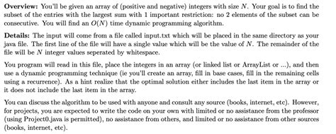 Solved Overview You Ll Be Given An Array Of Positive And Chegg