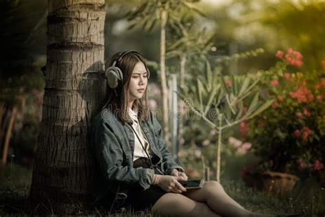 Sad Girl Listening To Music