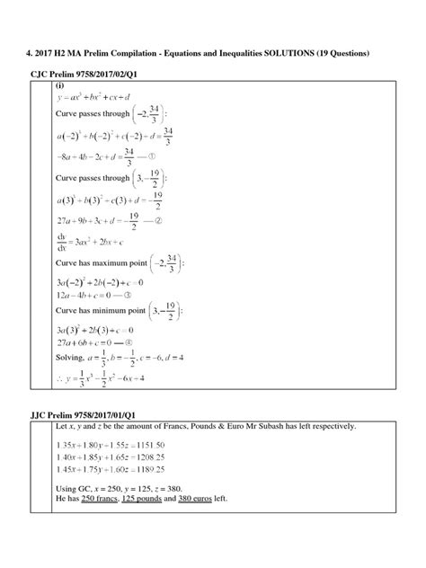 Topical Equations And Inequalities Solution Pdf Equations Mathematical Objects