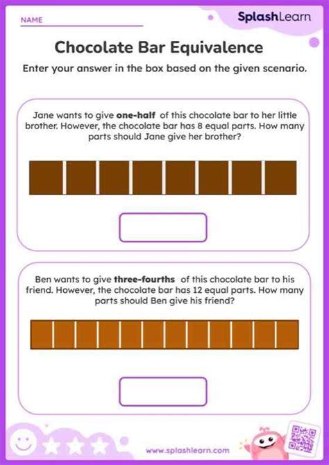 Free Printable Equivalent Fractions Using Models Worksheets