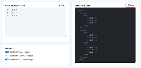 Excelからhtmlテーブルへ変換 無料・登録不要のオンラインツール