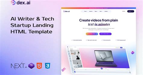 Dexai Ai Writer And Tech Startup Nextjs Template Site Templates Ft Ai And Nextjs Envato