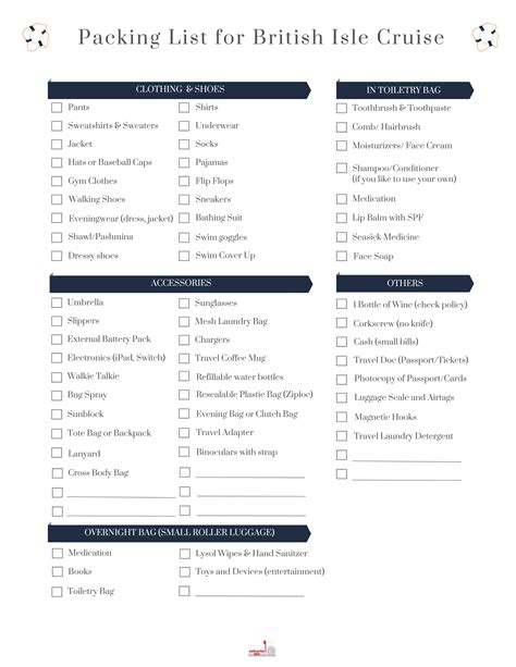 How To Pack Like A Pro British Isle Cruise Free Packing List Suburbs 101