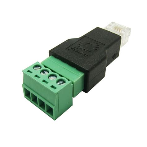 Rj11 6p4c Male Connector Modular Plugs To 4 Pin Screw Terminal Blocks