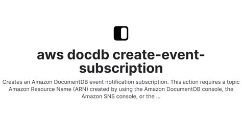 Aws Docdb Create Event Subscription Fig