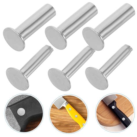 4 Pairs Diy Kitchen Knife Handle Rivets Stainless Steel Fasteners Rivet Replacement For Knife