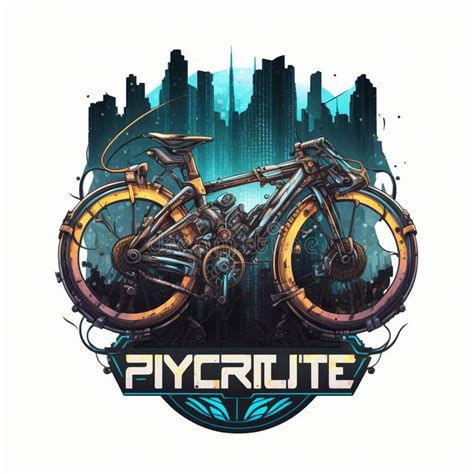 Bicyle Cyberpunk Logo Esport Design Stock Illustration Illustration