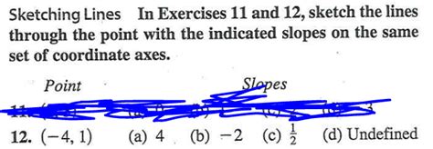 Solved Sketching Lines In Exercises And Sketch The Chegg