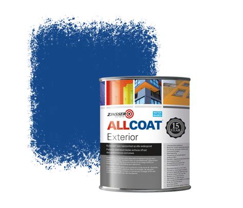 Zinsser Allcoat Exterior Wall Paint Ral 5005 Signal Blue 1 Liter
