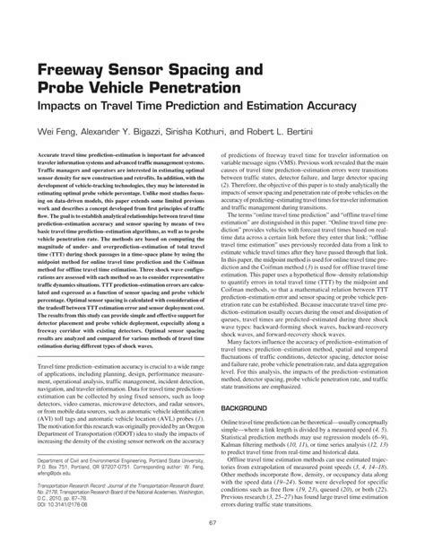 Pdf Freeway Sensor Spacing And Probe Vehicle Penetration Dokumentips