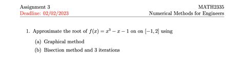 Solved Assignment 3 Math2335 Deadline 02022023 Numerical