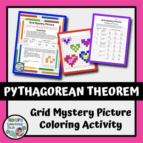 Pythagorean Theorem Grid Mystery Picture Coloring Activity Mystery Pictures Color