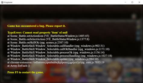 ve battle status window cannot read property item of null rpg