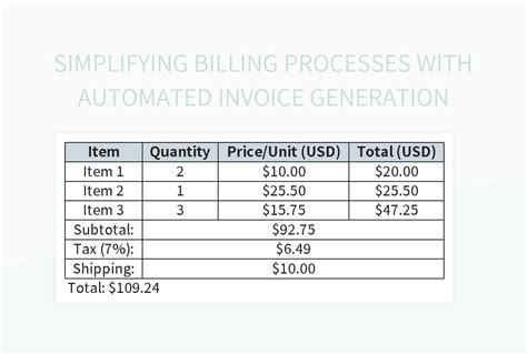 Free Simplified Billing Process Templates For Google Sheets And Microsoft Excel Slidesdocs
