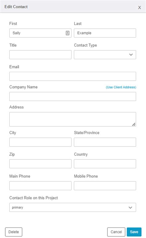 Managing Contacts For Projects Bigtime Software
