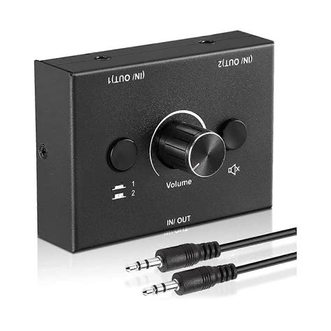 3 5mm audio switcher 2 input 1 output 1 input 2 output audio splitter