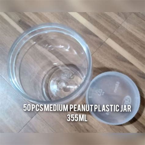 50 Pcs Medium Peanut Plastic Jar With Free Shrinkable Plastic Seal355