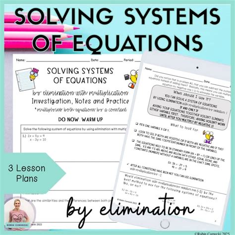 Solving Systems Of Equations By Elimination Notes Investigation