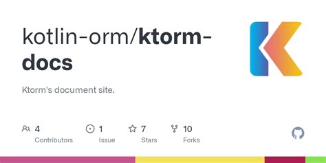 Github Kotlin Orm Ktorm Docs Ktorm S Document Site