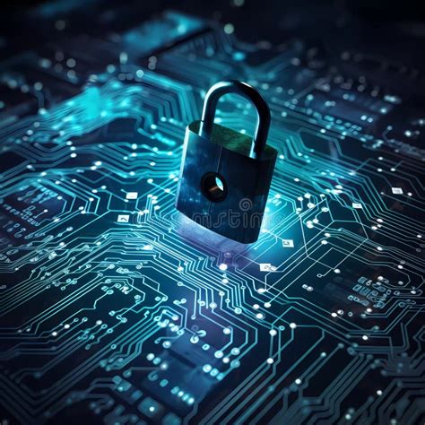 Digital Padlock Icon Cyber Security Network And Data Protection Technology On Virtual Interface