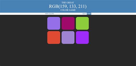 Github Fongvangrgbcolorgame A Simple Rgb Color Picking Game Using