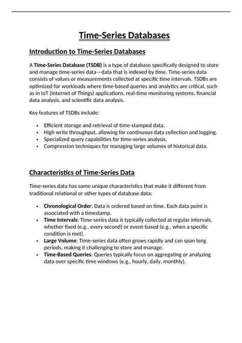 Time Series Databases Structure And Use Cases Computer Science