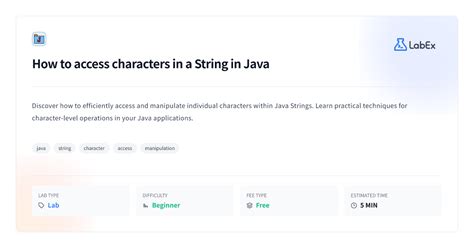 How To Access Characters In A String In Java Labex