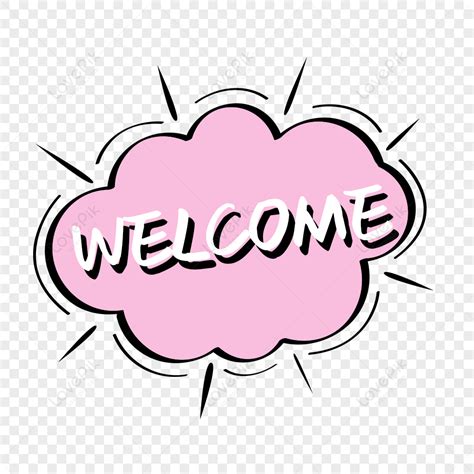 Creative Pink Welcome Label Pink Vector Light Pink Welcome Text PNG