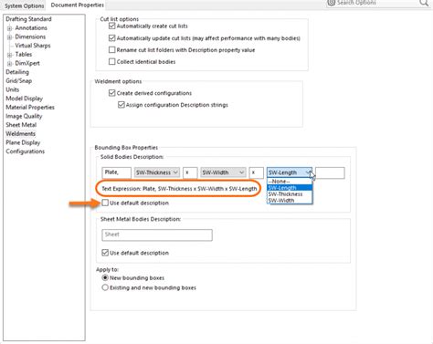 Solidworks Weldments Bounding Box Properties