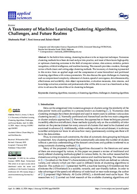 Pdf A Taxonomy Of Machine Learning Clustering Algorithms Challenges